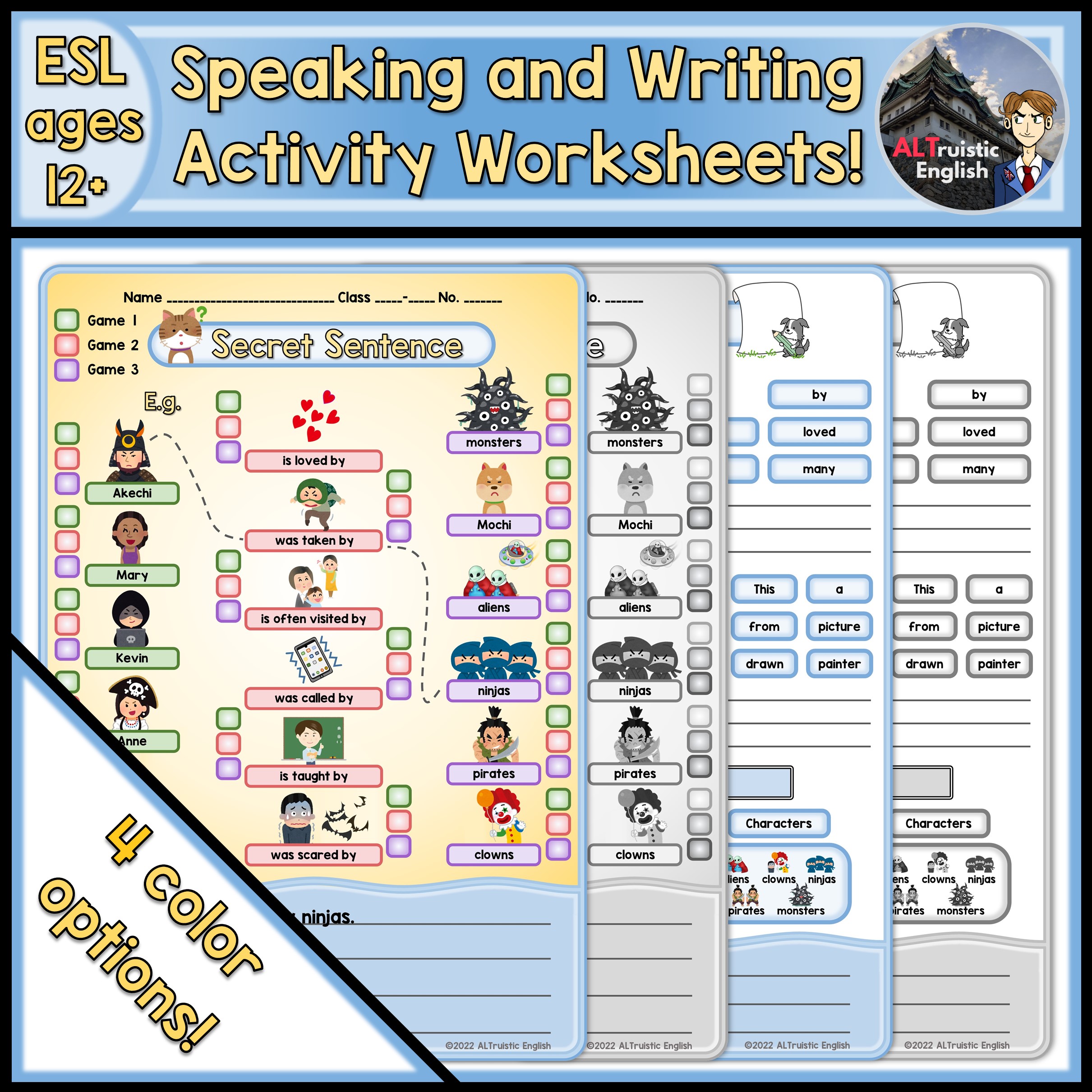 The Passive Voice ESL Speaking and Writing Activity Worksheets with ...