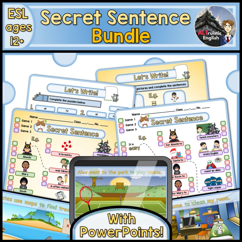 Secret Sentence Bundle! Speaking and Writing Activity Worksheets with ...