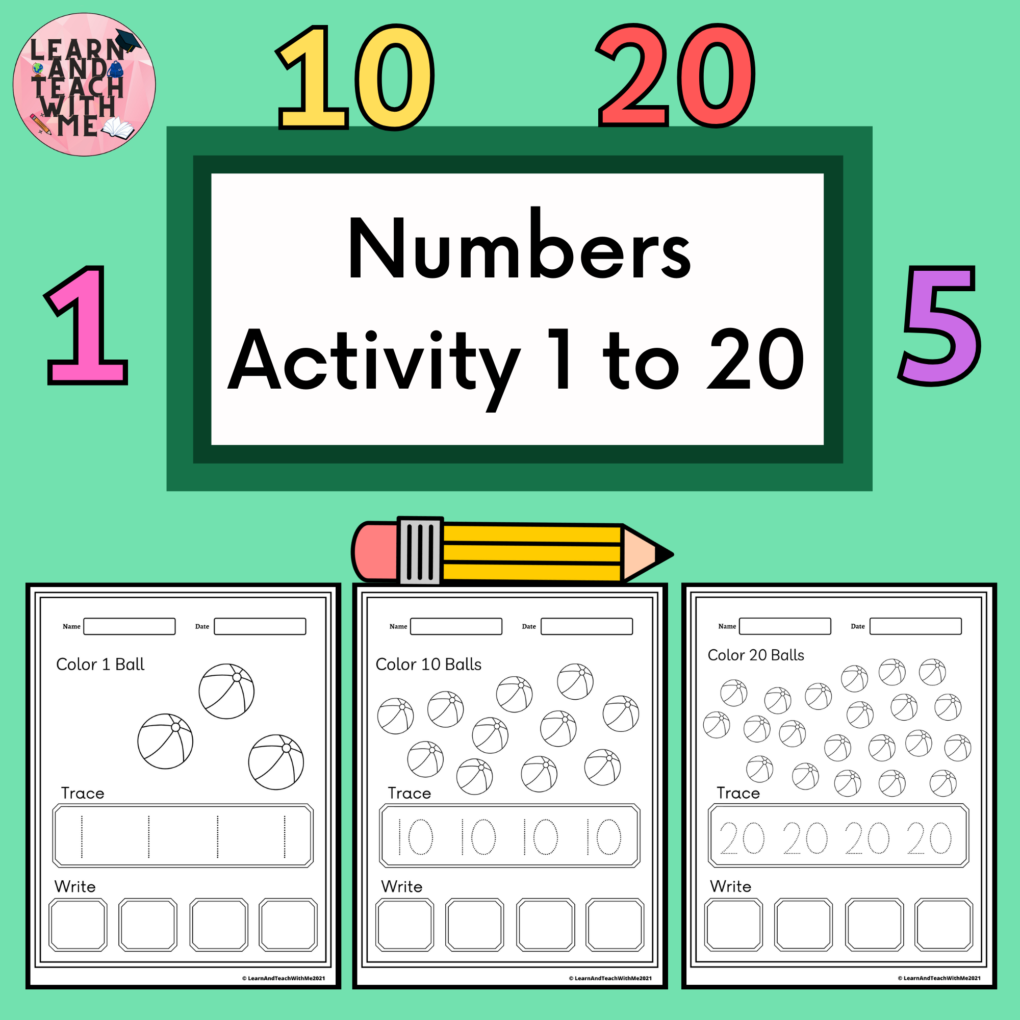 Numbers 1-20 Trace and Write Worksheets - Made By Teachers