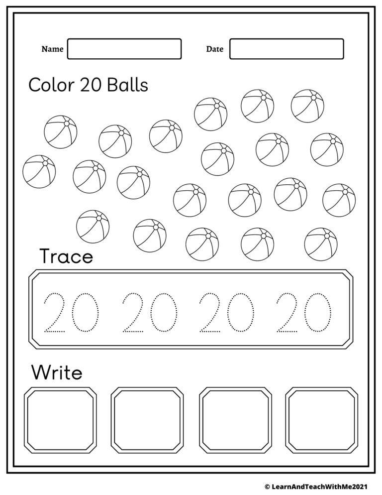 Numbers 1-20 Trace and Write Worksheets - Made By Teachers