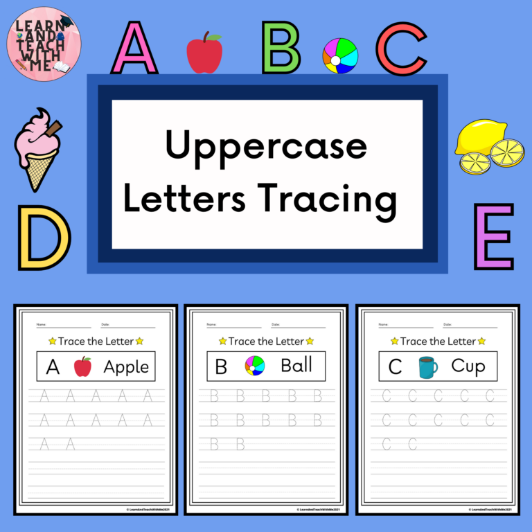 Alphabet Uppercase Letters Tracing and Writing Worksheets | Made By ...