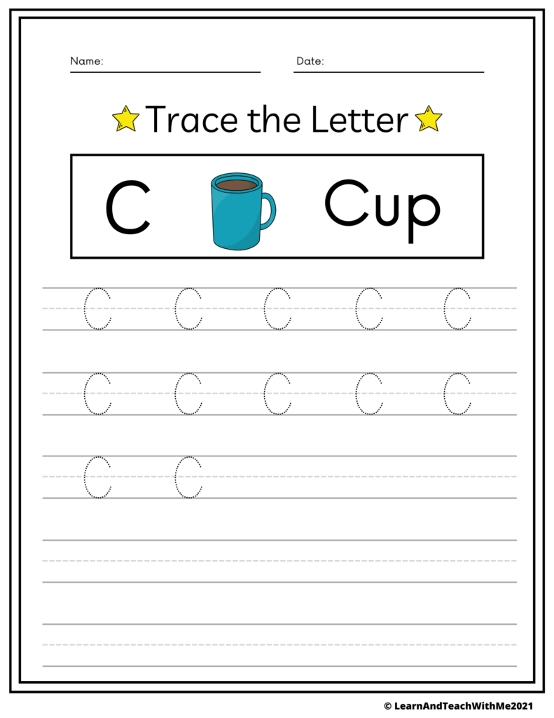 Alphabet Uppercase Letters Tracing and Writing Worksheets | Made By ...
