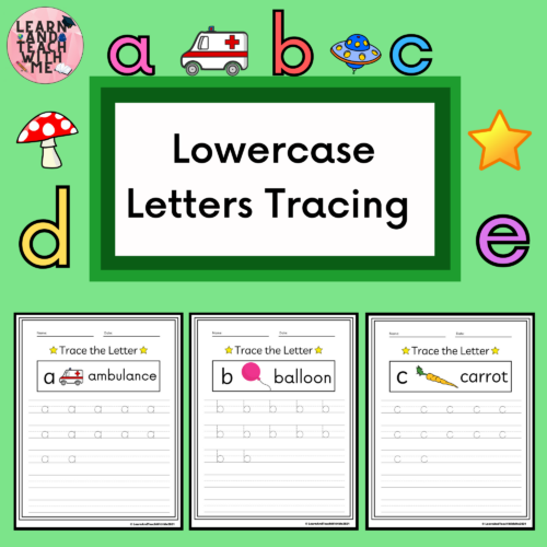 Alphabet Lowercase Letters Tracing and Writing Worksheets | Made By ...