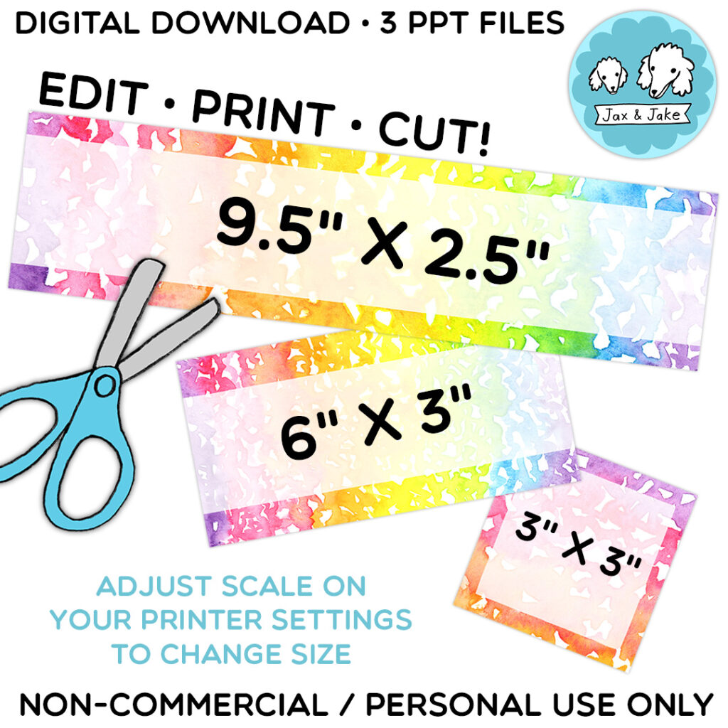 Editable Rainbow Watercolor Classroom Labels, Name Tags, and Book Bin ...