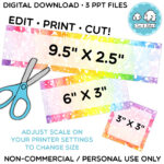 Editable Rainbow Watercolor Classroom Labels, Name Tags, and Book Bin ...