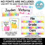 Editable Rainbow Watercolor Classroom Labels, Name Tags, and Book Bin ...