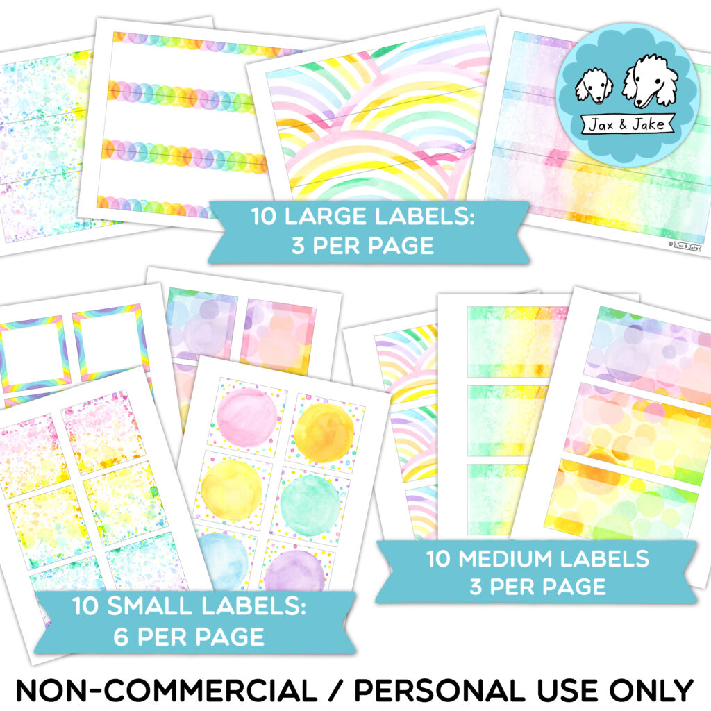Editable Pastel Rainbow Watercolor Classroom Labels, Name Tags, Book ...
