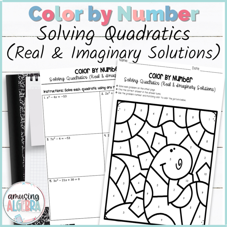 Solving Quadratic Equations Coloring Activity | Made By Teachers
