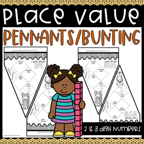 2 and 3 Digit Number Place Value Pennants Bunting Activity | Made By ...