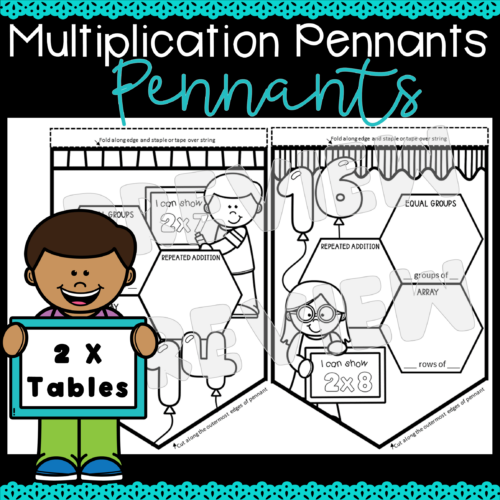 Multiplication Fact Pennants- 2 Times Tables - Ways to represent ...
