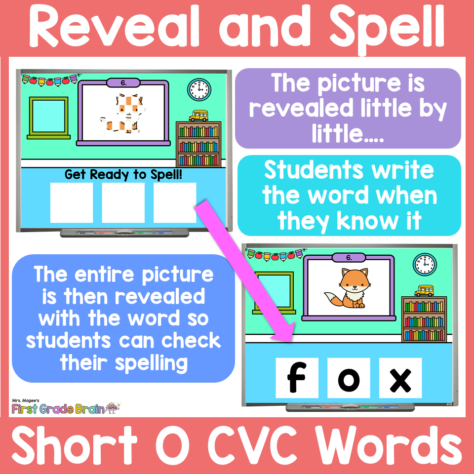 Short U Phonics Activity CVC Word Work Interactive PowerPoint - Reveal ...