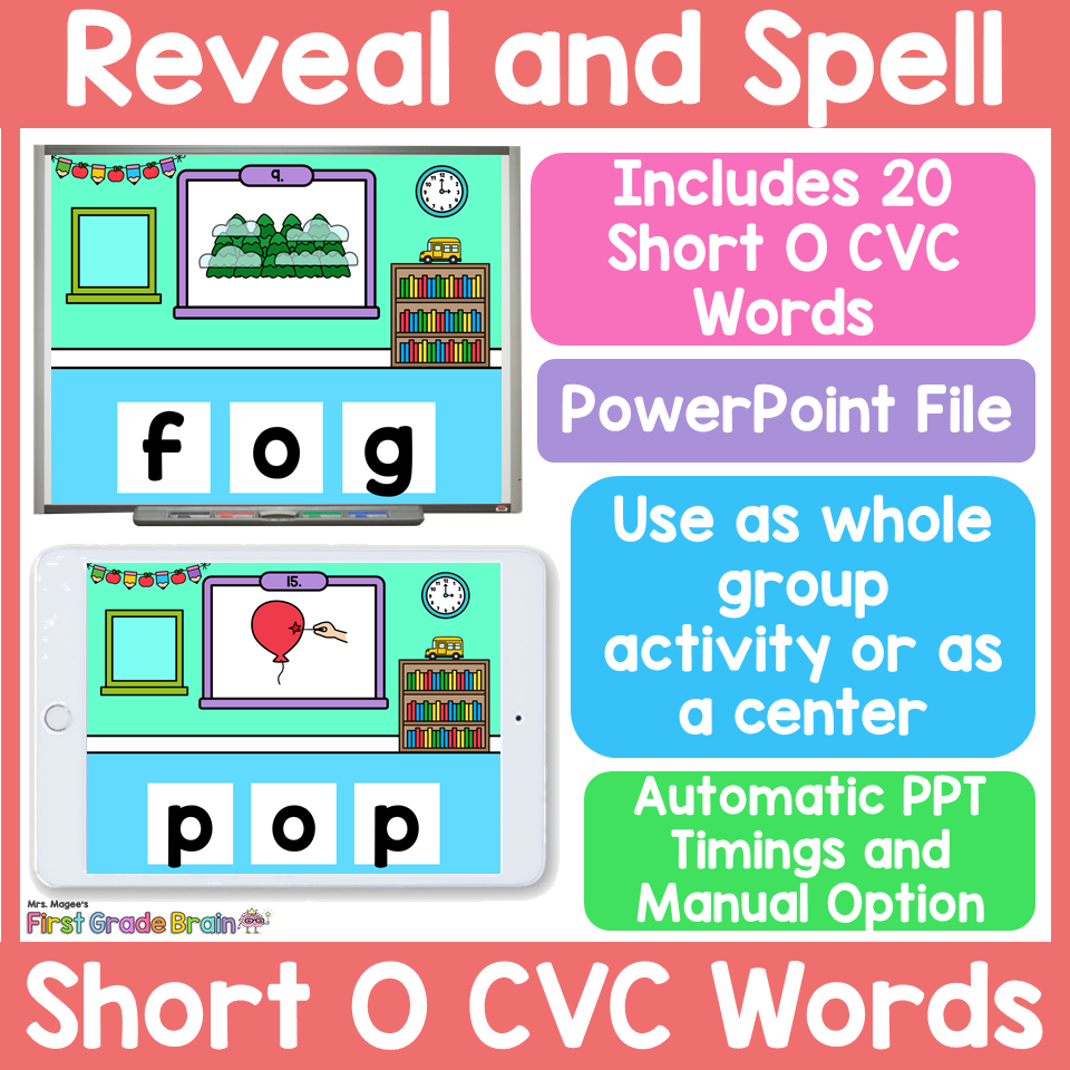 Short U Phonics Activity CVC Word Work Interactive PowerPoint - Reveal ...
