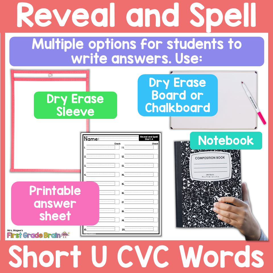 Short U Phonics Activity CVC Word Work Interactive PowerPoint - Reveal ...