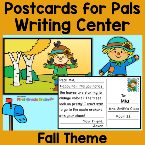 Postcards for Pals: Fall Themed Writing Activity Center Station Letter ...