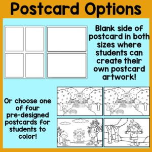 Postcards for Pals: Fall Themed Writing Activity Center Station Letter ...