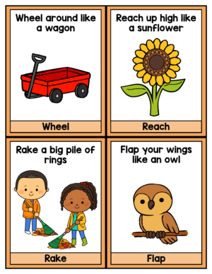 Move It! Movement Cards Fall Theme Brain Breaks for Gross Motor ...