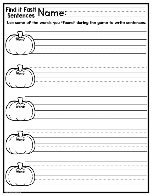 Fall Find it Fast Card Game | Made By Teachers