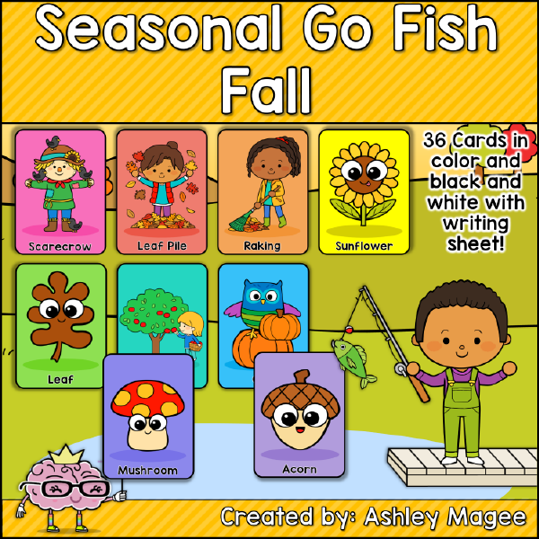 Fall Seasonal Fun Go Fish Game - Themed Game and Writing | Made By Teachers
