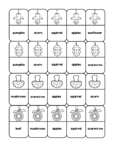 Fall Domino Game with Writing Activity Options - Seasonal Dominoes | Made By Teachers