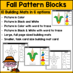 Let's Build - Fall Pattern Block Mats and Task Cards Center with ...