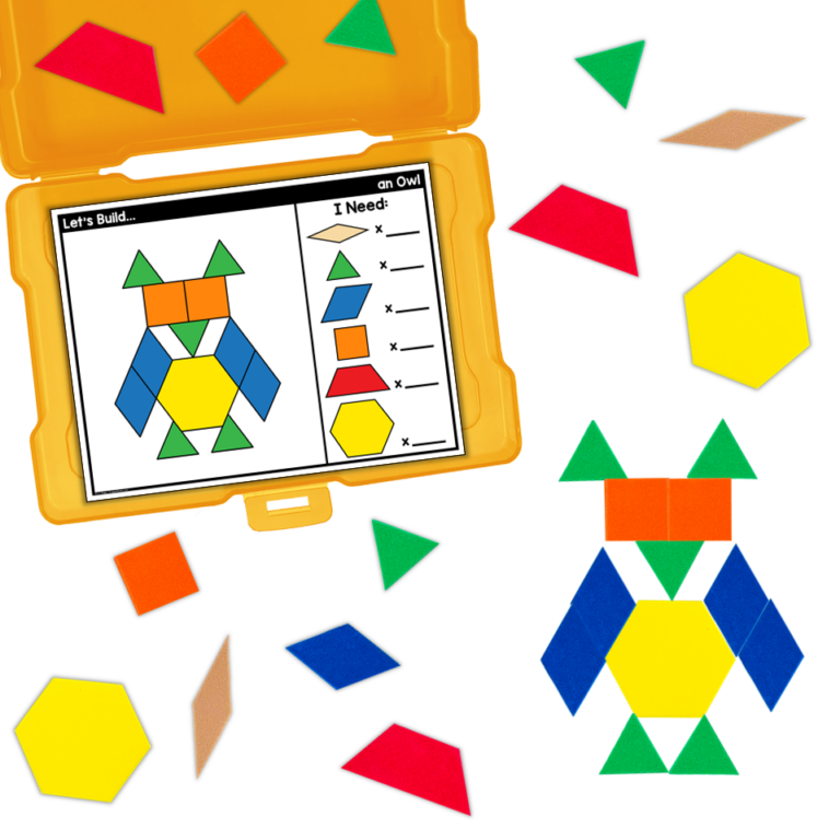 Let's Build - Fall Pattern Block Mats and Task Cards Center with ...