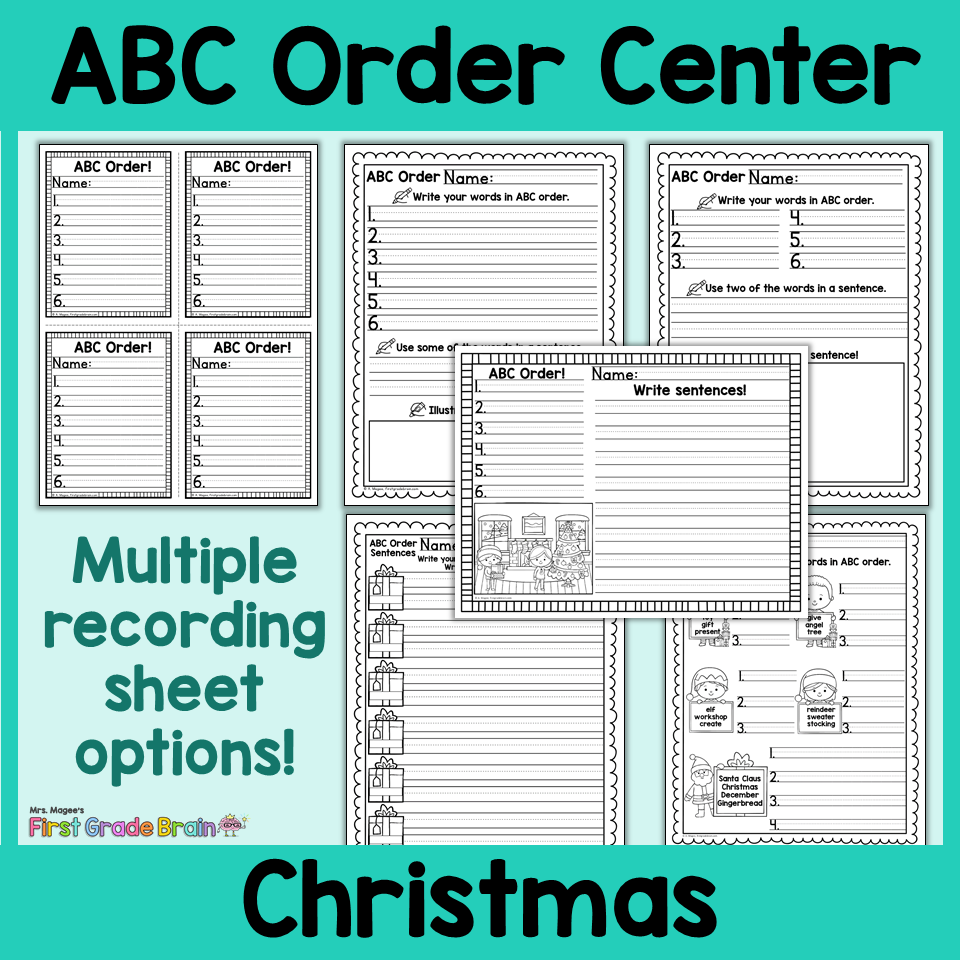 Christmas ABC Order Center/Station with differentiation options | Made ...