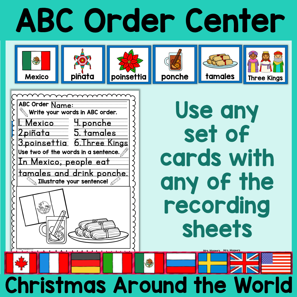 Christmas Around the World ABC Order Center/Station with ...
