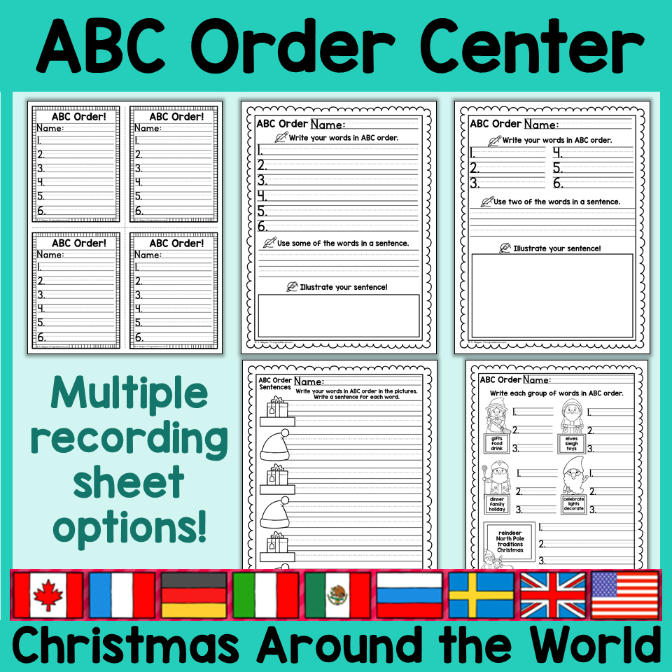 Christmas Around the World ABC Order Center/Station with ...