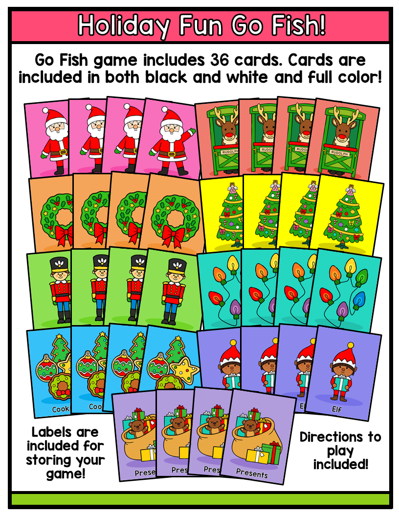 Holiday Fun Go Fish Game - Christmas Themed Game | Made By Teachers
