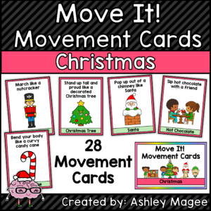 Move It! Movement Cards Christmas Theme Brain Breaks for Gross Motor ...