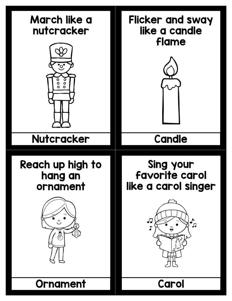 Move It! Movement Cards Christmas Theme Brain Breaks for Gross Motor ...