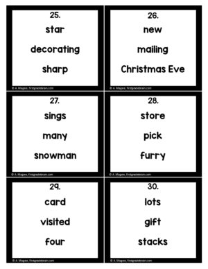 Christmas Grammar Scoot Game Center - 3 Games for Nouns Verbs and ...