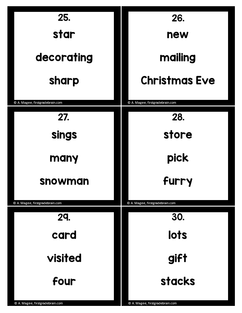 Christmas Grammar Scoot Game Center - 3 Games for Nouns Verbs and ...