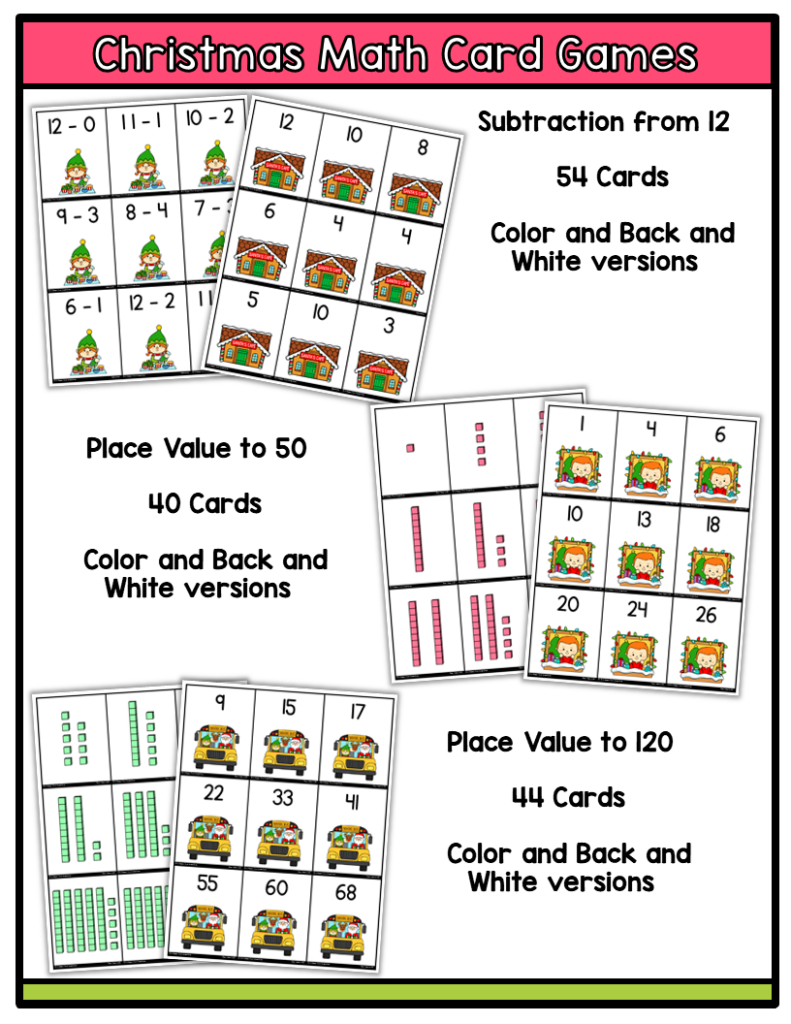 Christmas December Math Card Games: 13 Games for Addition, Time, & More ...