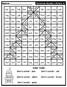 Christmas Phonics Mystery Pictures - Made By Teachers