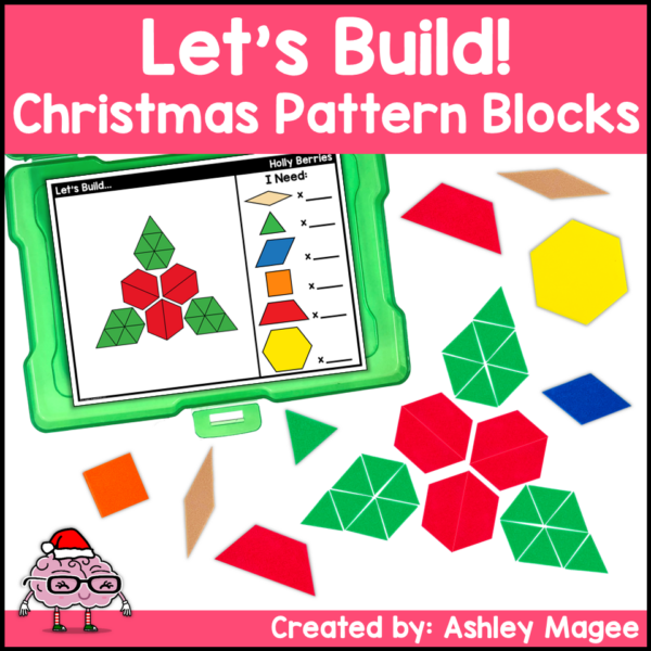 Let's Build - Christmas Pattern Block Mats and Task Cards Center with ...
