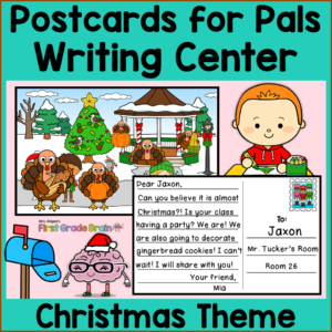 Postcards for Pals: Christmas Themed Writing Activity Center Station ...