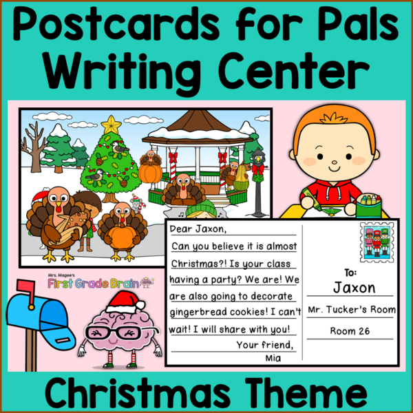Postcards for Pals: Christmas Themed Writing Activity Center Station ...