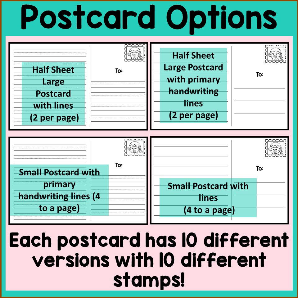 Postcards for Pals: Christmas Themed Writing Activity Center Station ...