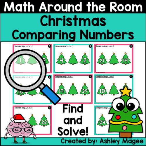 Christmas Math Around the Room Comparing Numbers Printable Task Cards ...