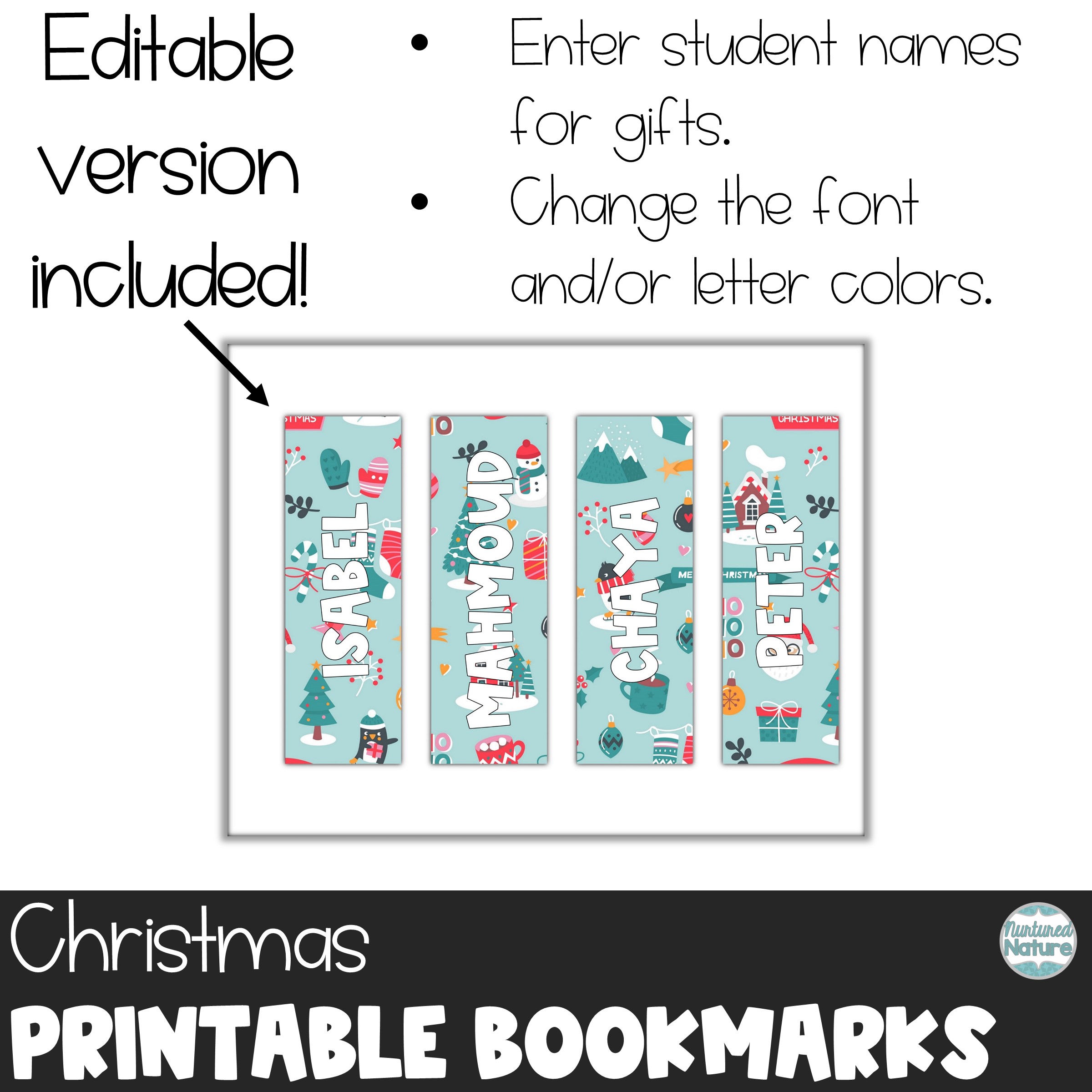 Editable Bookmarks - Christmas Gift Tags for Student Gifts | Made By ...