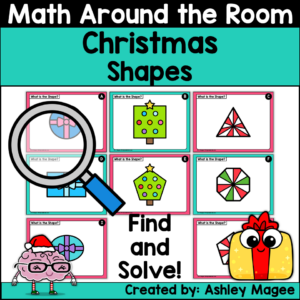 Christmas Math Around the Room Shapes Printable Task Card Activity ...