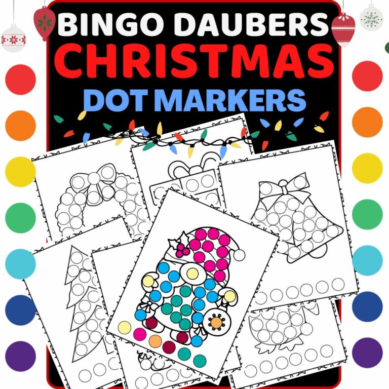 Christmas Dot Markers Bingo Daubers,Winter coloring Pages for New Year ...