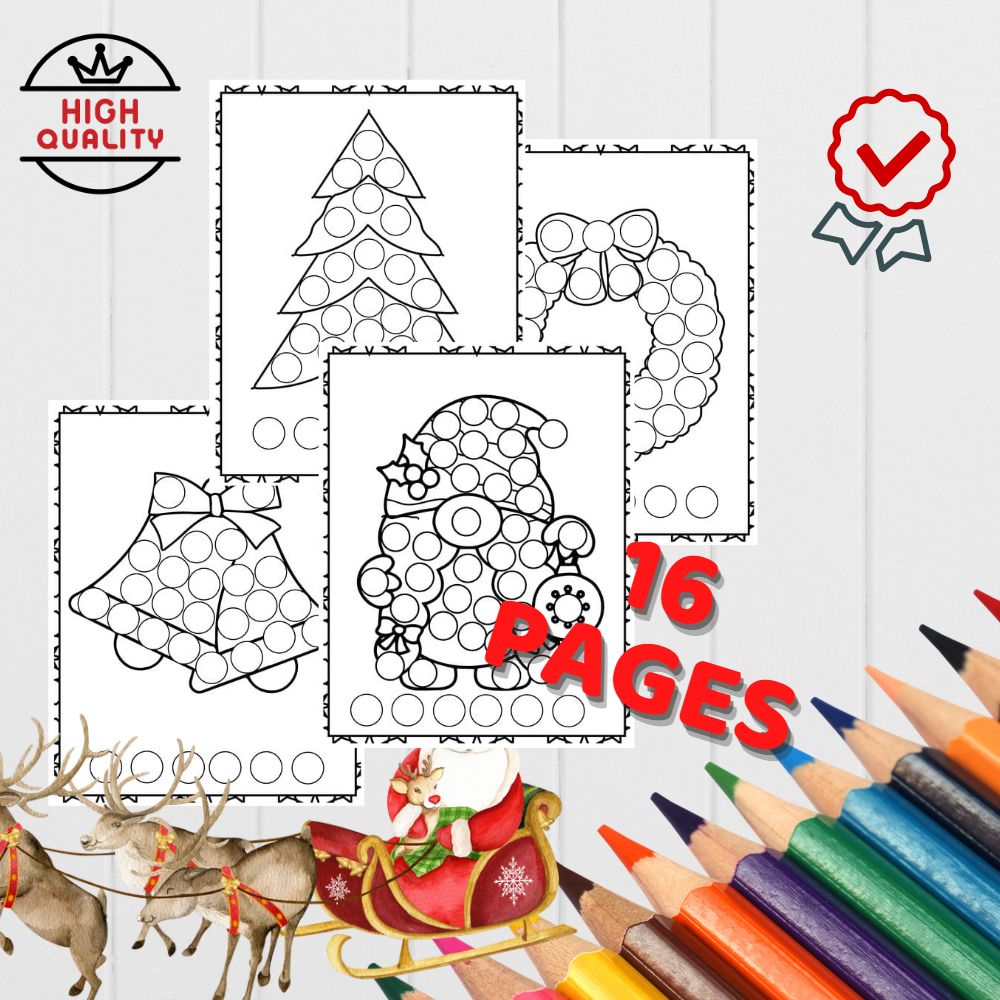 Christmas Dot Markers Bingo Daubers,Winter coloring Pages for New Year ...