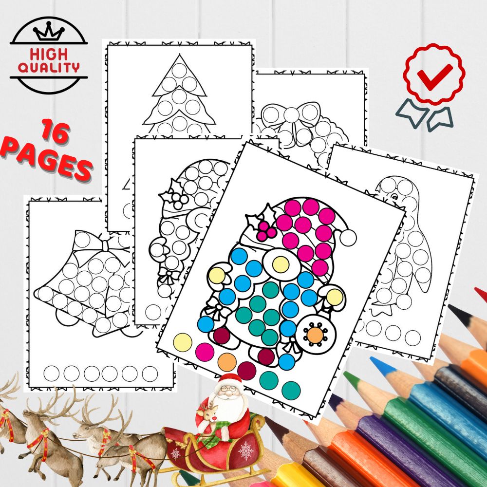 Christmas Dot Markers Bingo Daubers,Winter coloring Pages for New Year ...