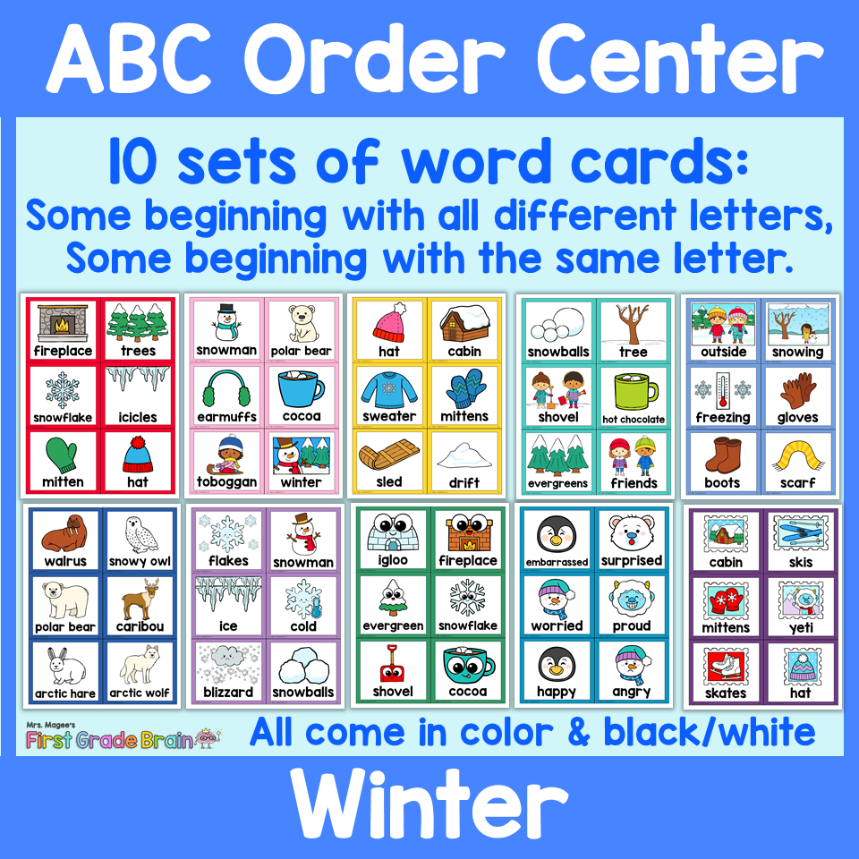 Winter ABC Order Center/Station with differentiation options | Made By ...