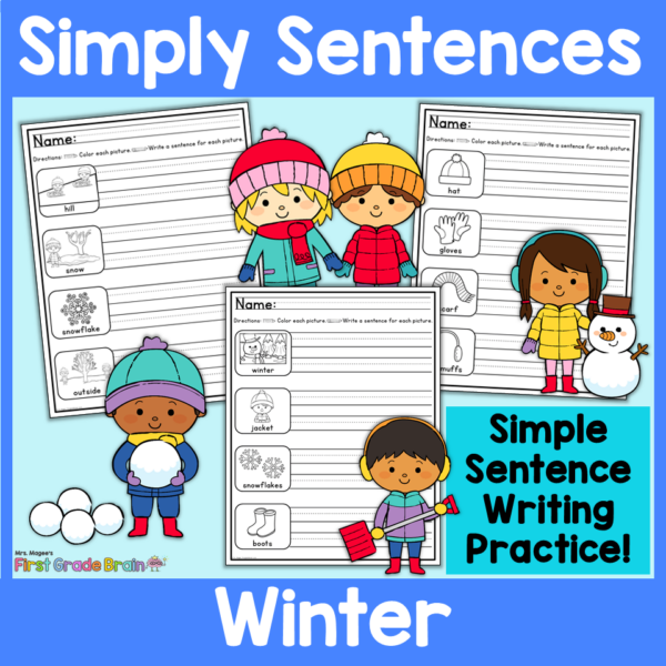 Simply Sentences - Winter - No Prep Sentence Writing Center or Practice ...