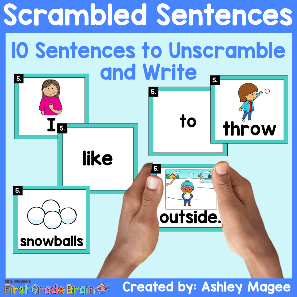 Winter Writing Activity Scrambled Sentences Center | Made By Teachers
