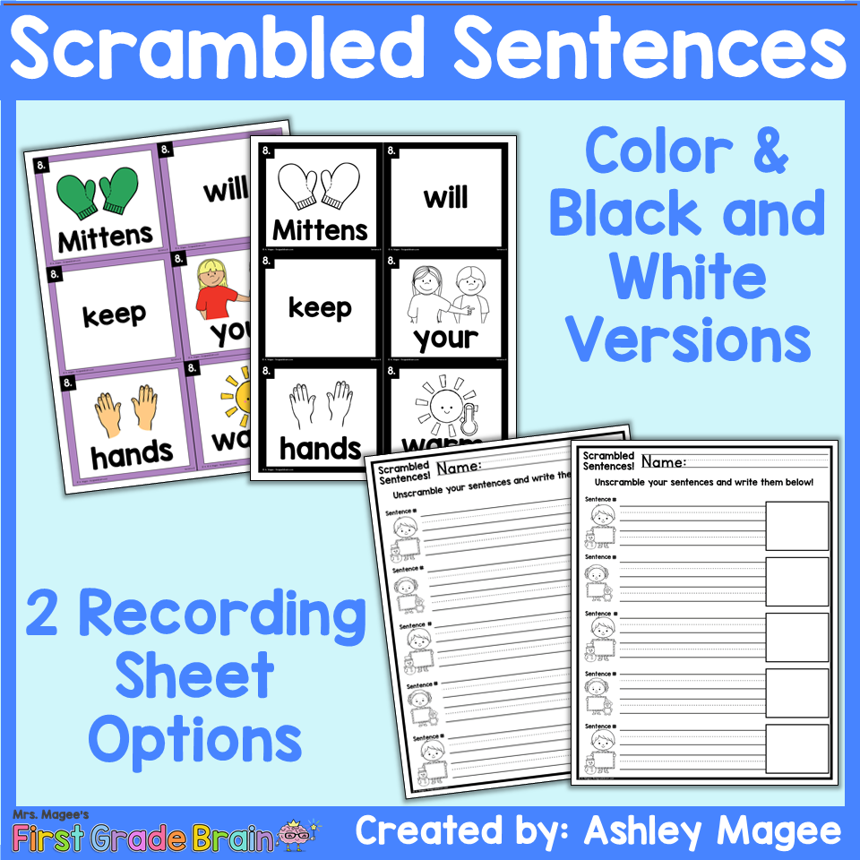 Winter Writing Activity Scrambled Sentences Center | Made By Teachers