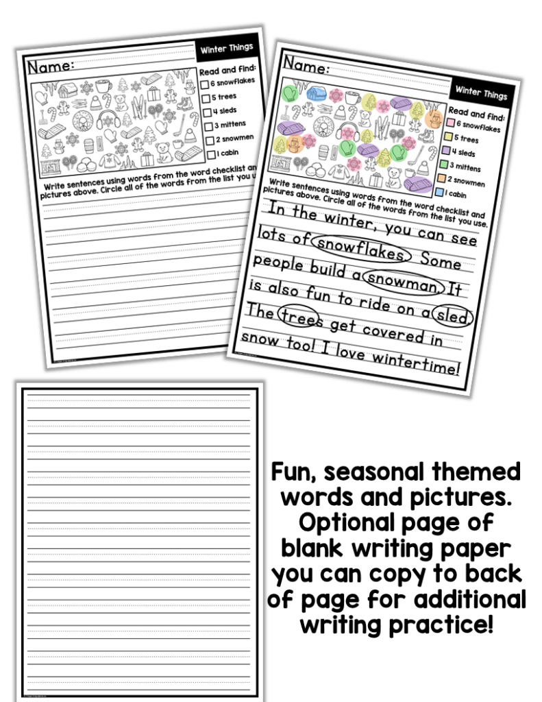 Read, Find, Write Winter - A writing center activity | Made By Teachers